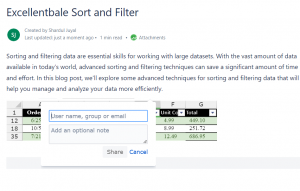Confluence Sort and Filter with Excellentable